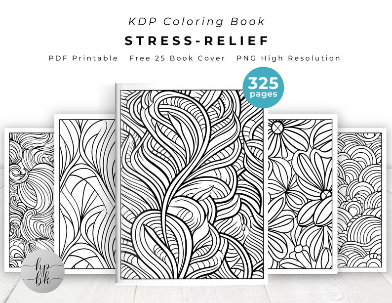 Stress-relief Coloring Pages for Adult Printable With Free Book Cover ...