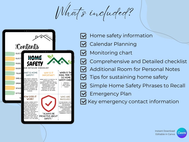Home Safety Checklist Template Home Safety Planning for Adults Home ...