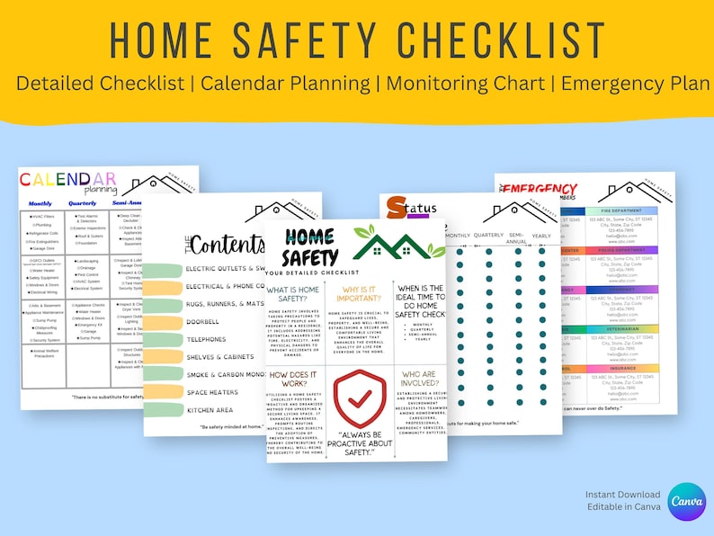 Home Safety Checklist Template Home Safety Planning for Adults Home ...