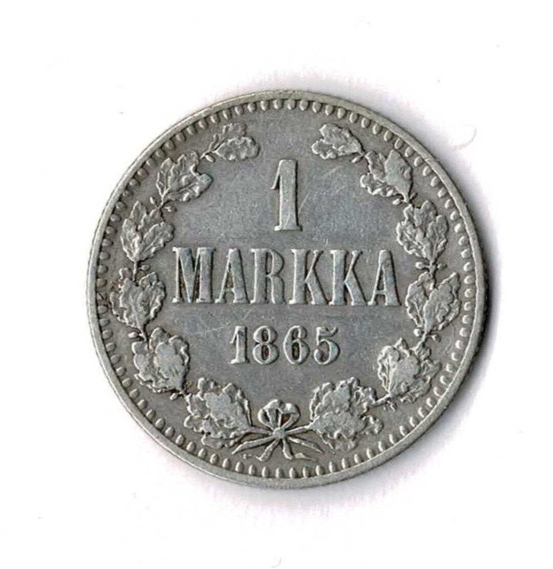 FINLAND Under Russia. 1 MARRKA (1 Dollar) Silver 0.868 - 1865 and 1874 ...