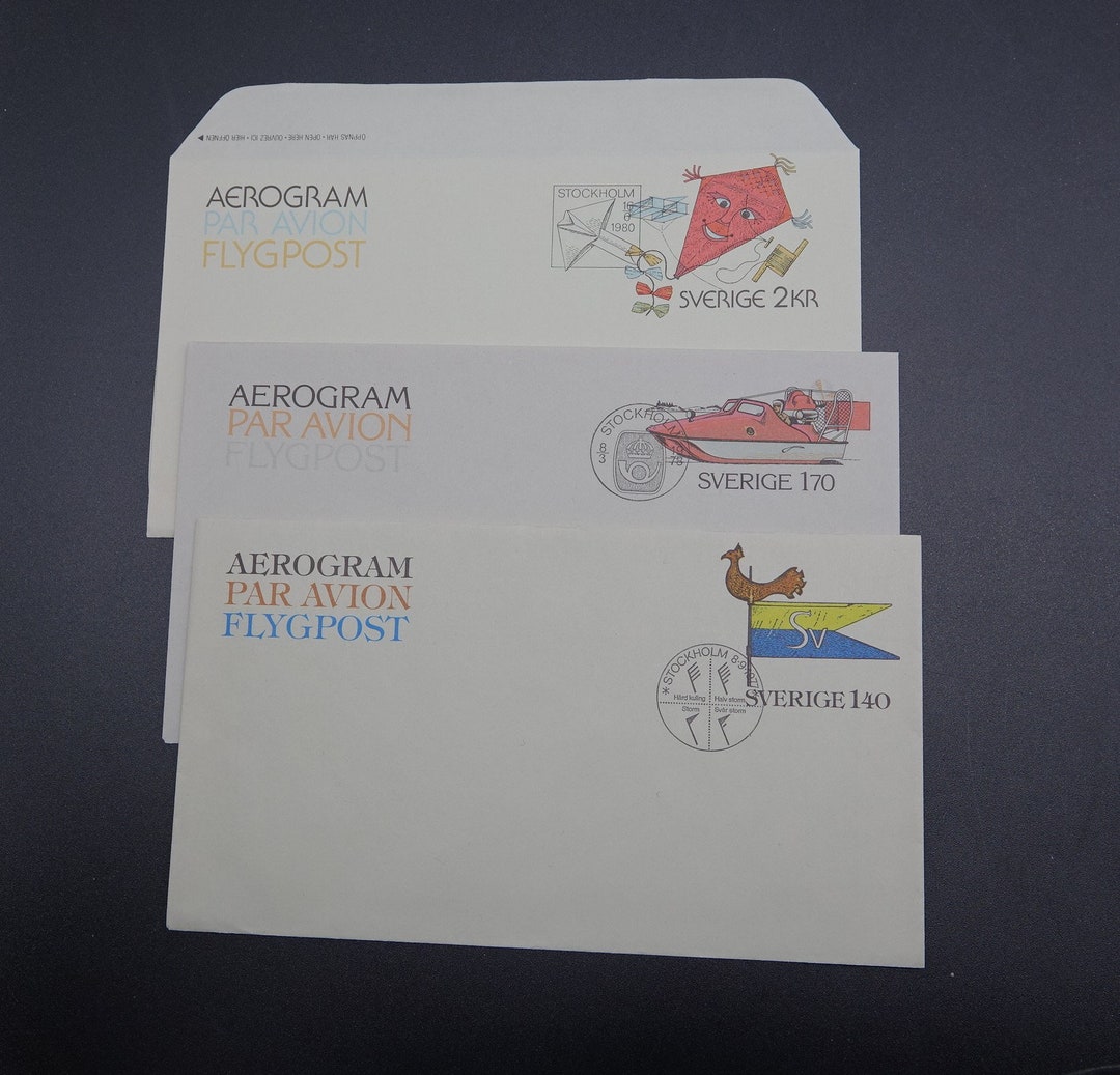 Different Sets of Swedish AEROGRAM / PAR AVION / Flygpost. Unused Whit ...