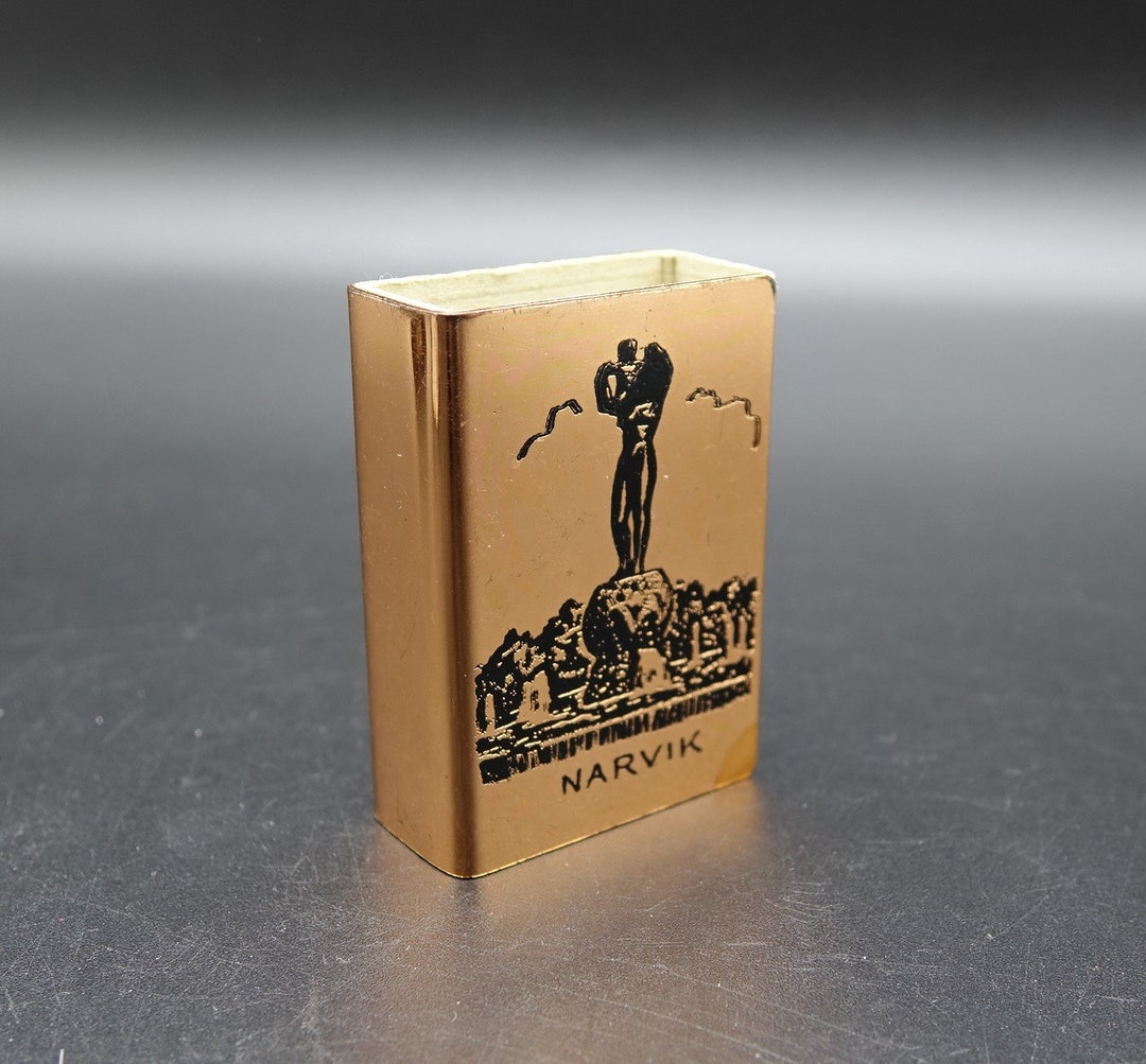 Copper Matches Box Cover NARVIK Norway With Matches Paper Label ...
