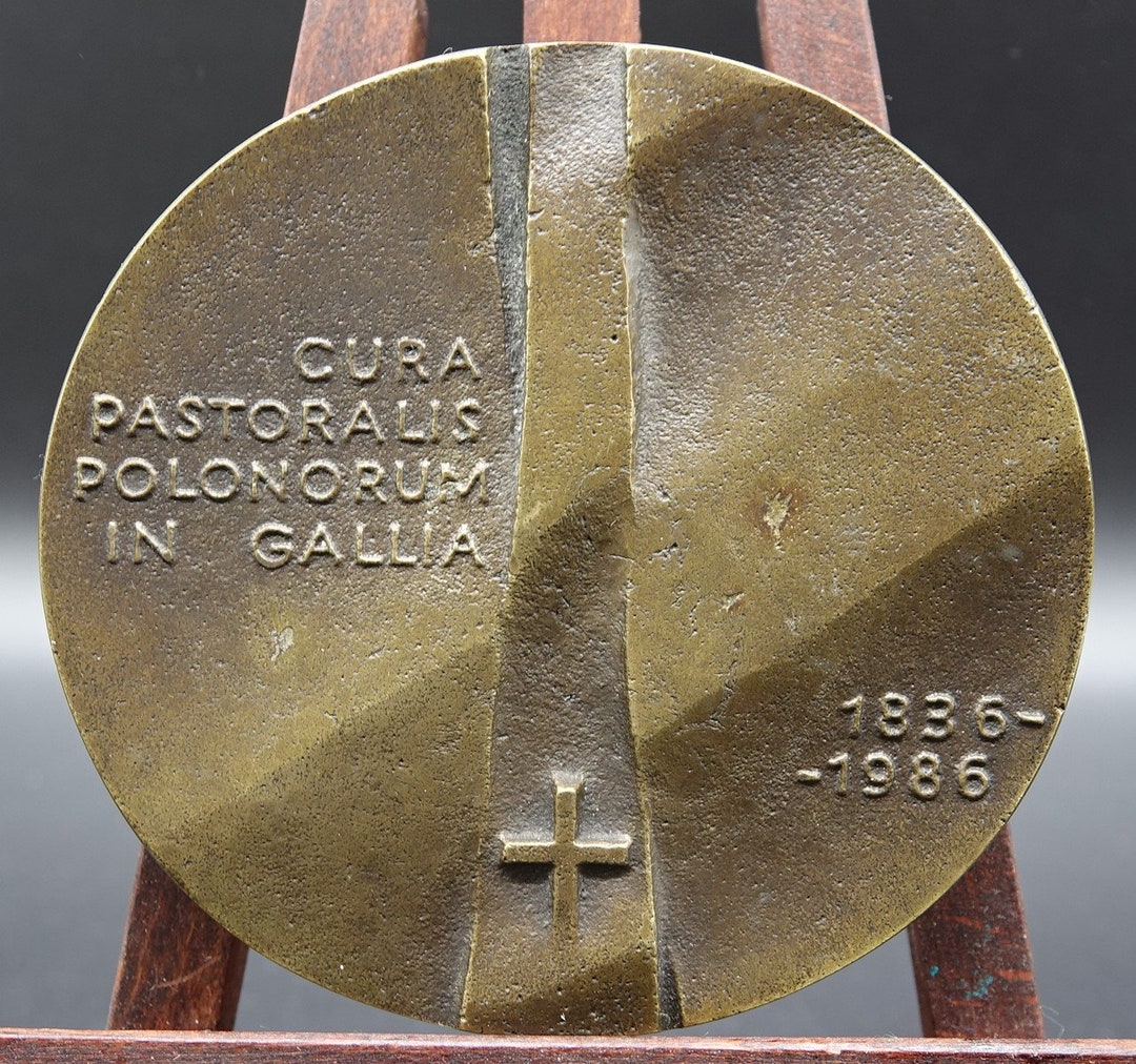 Vintage Commemorative Medal / Token "cura Pastoralis Polonorum in ...