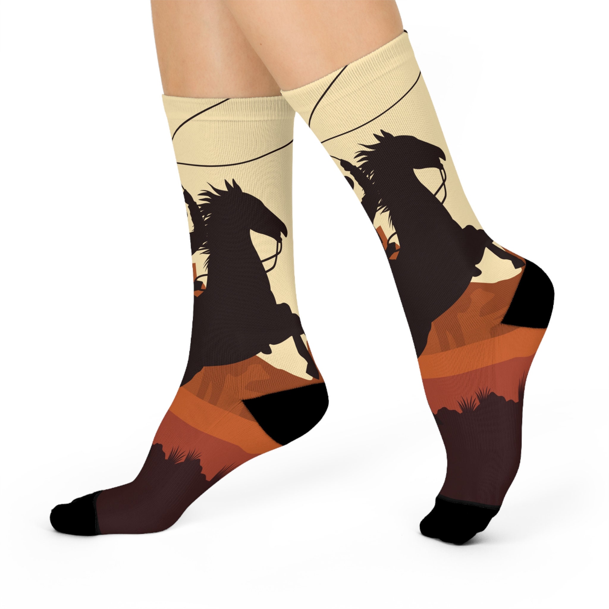 Cowboy Way Wild West Socks Happy Wild West Socks Western Rodeo Novelty ...