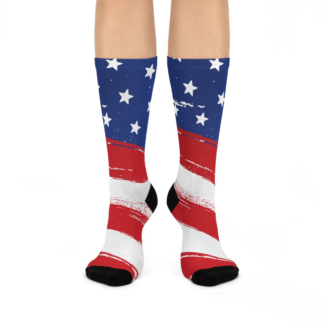 American Flag Socks Stars & Stripes Novelty Socks Flashy Socks Unisex ...