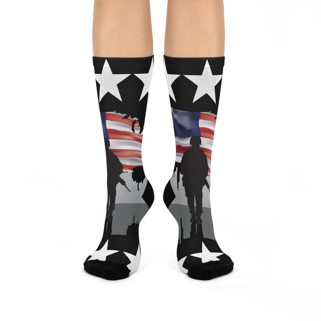 Military USA Patriotic Marine Soldier Lone Wolf Novelty Socks - Etsy