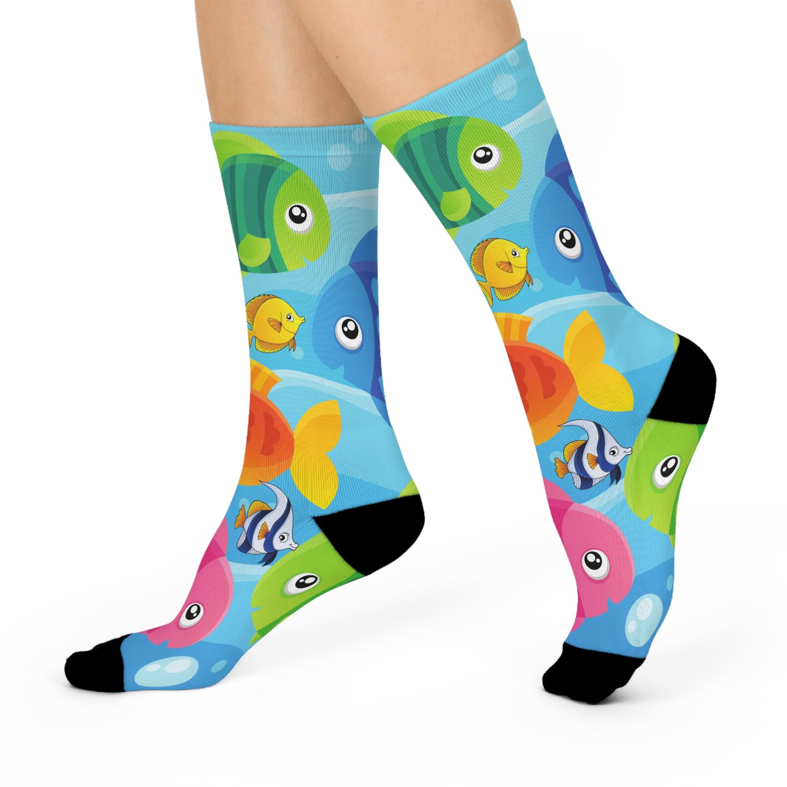 Colorful Fish Socks Fun Marine Life Design, Novelty Ocean Pattern ...