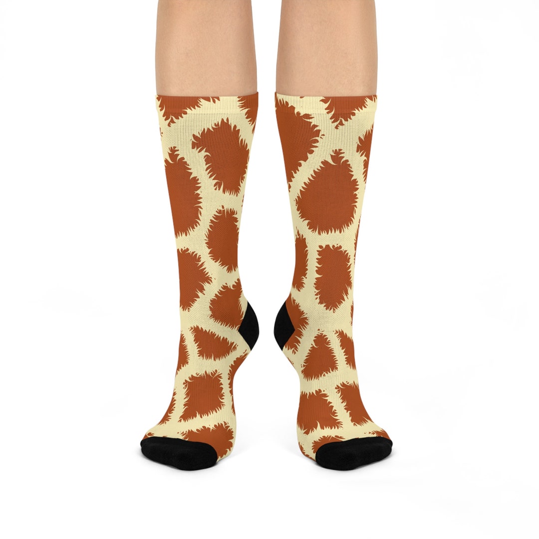 Giraffe Print Socks Fun Safari-inspired Fashion Novelty Animal Socks ...