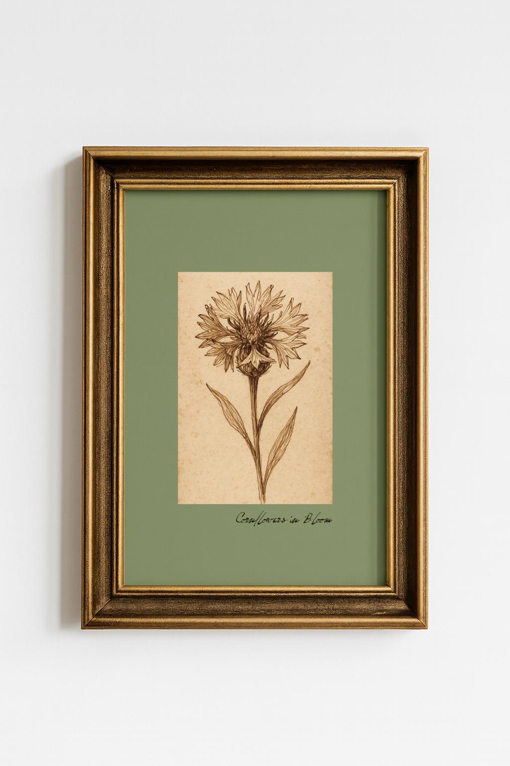 Vintage Botanical Prints Set: Wildflower Sketch Art Trio - Etsy