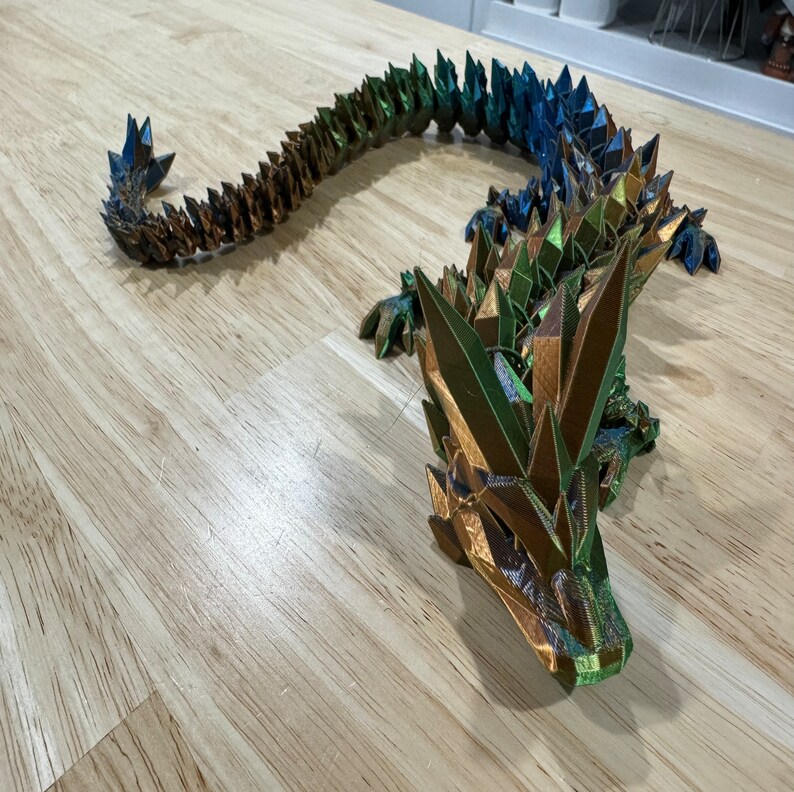 24 Flexible and Articulating Crystal Dragon by Cinderwing 3D Printed - Etsy