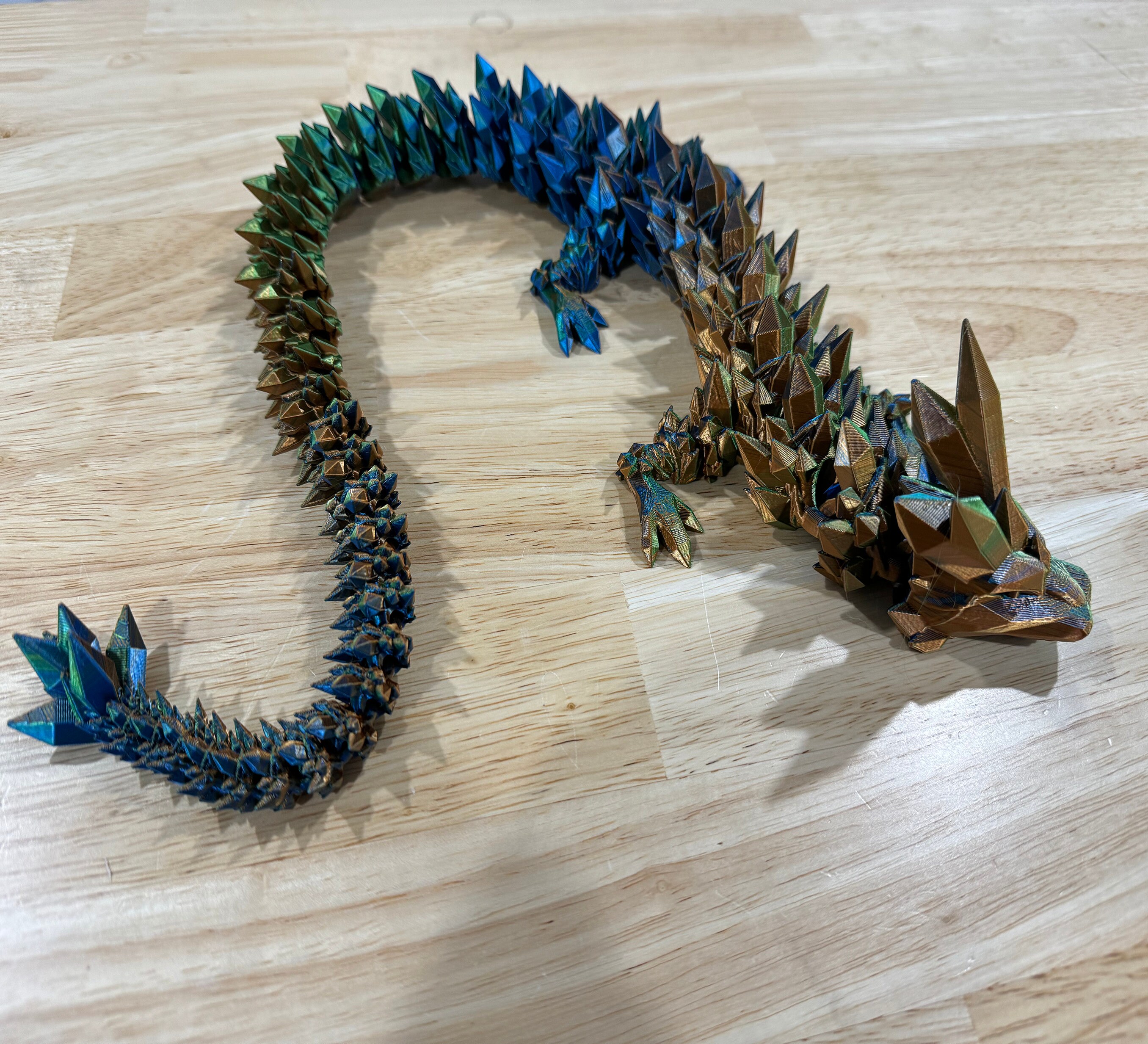 24" Flexible and Articulating Crystal Dragon by Cinderwing - 3D Printed ...