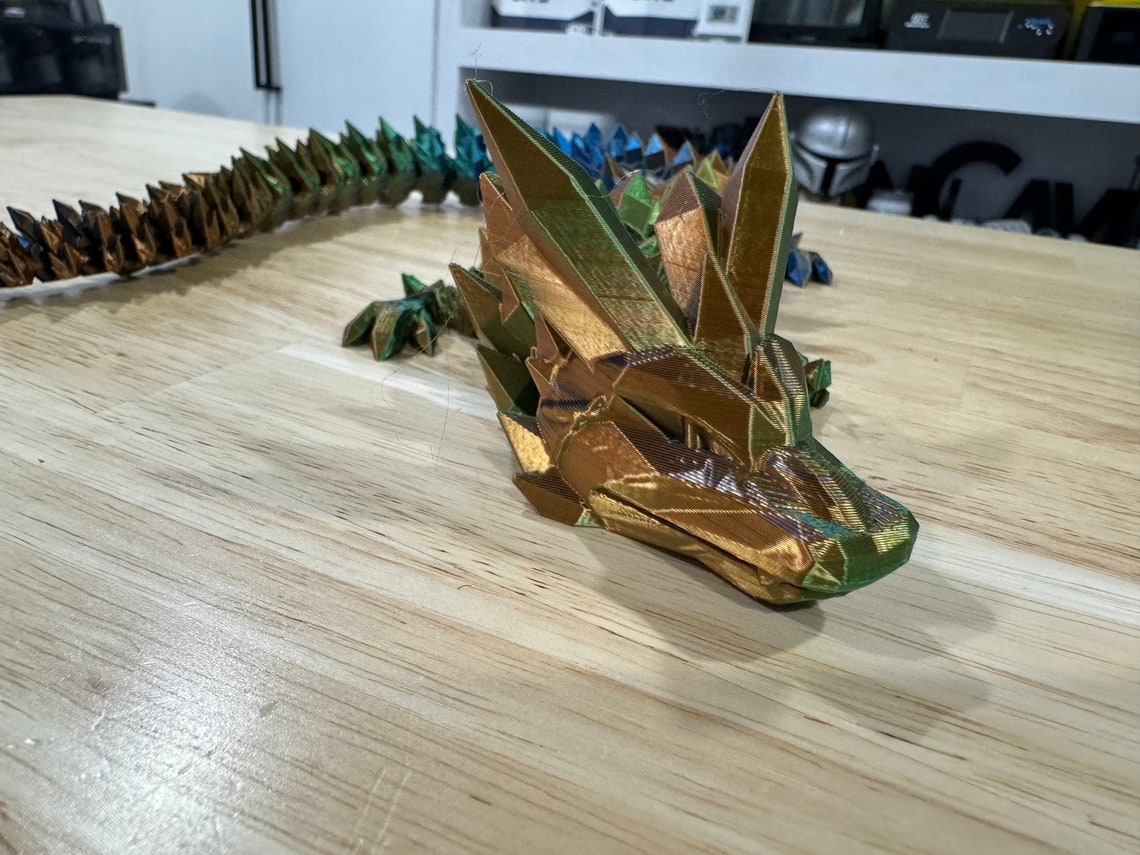 24 Flexible and Articulating Crystal Dragon by Cinderwing 3D Printed - Etsy