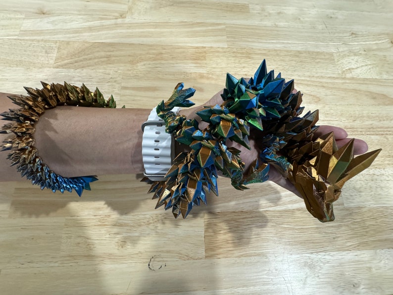 24 Flexible and Articulating Crystal Dragon by Cinderwing 3D Printed - Etsy
