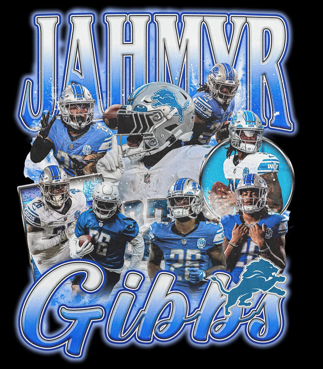 Jahmyr Gibbs PNG High Quality, Football Vintage Graphic Digital Vintage ...