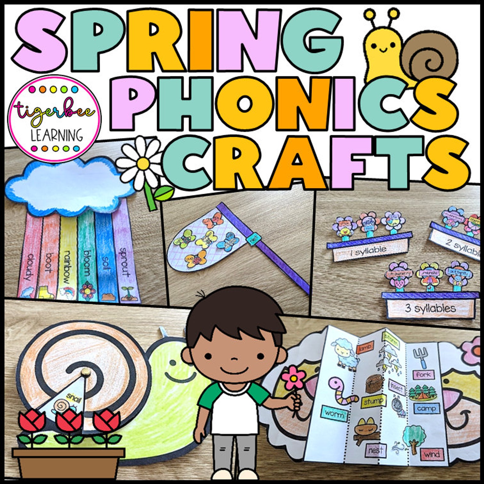 Spring Phonics Crafts: CVC, Blends, Vowel Teams, Syllables and More - Etsy