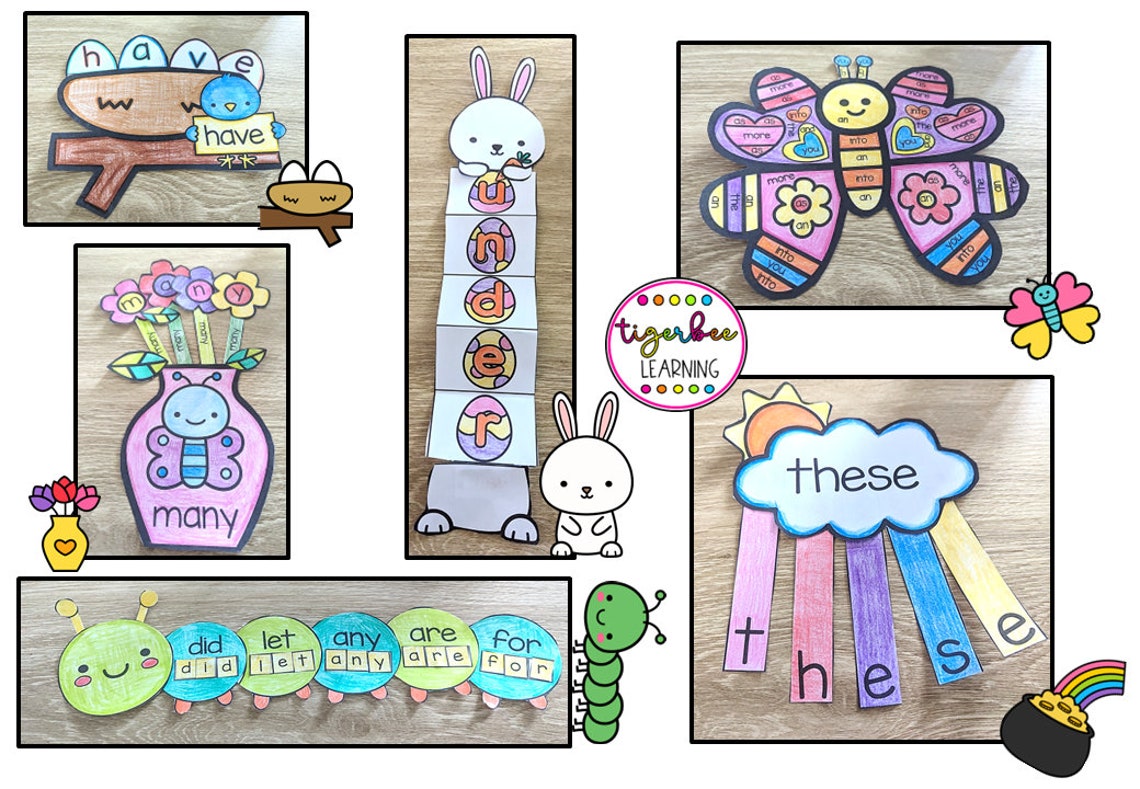 Spring Sight Words Crafts | Editable Sight Words Crafts - Etsy