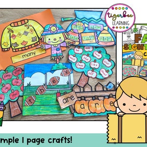 Fall Sight Words Crafts | Editable Sight Words Crafts - Etsy