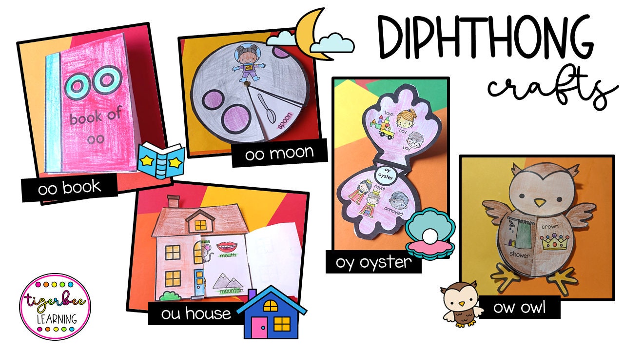 Vowel Teams and Diphthongs Phonics Crafts - Etsy