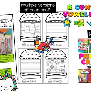 R Controlled Vowels Crafts | Phonics Crafts - Etsy