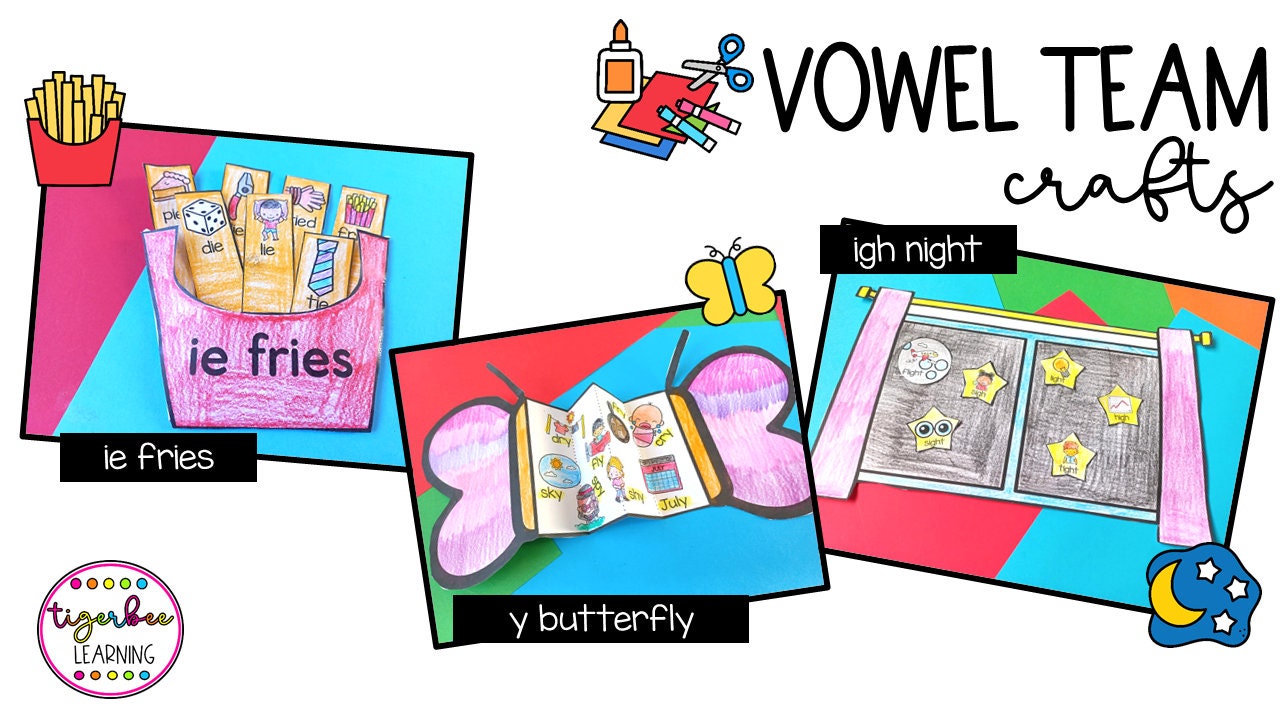 Vowel Teams and Diphthongs Phonics Crafts - Etsy