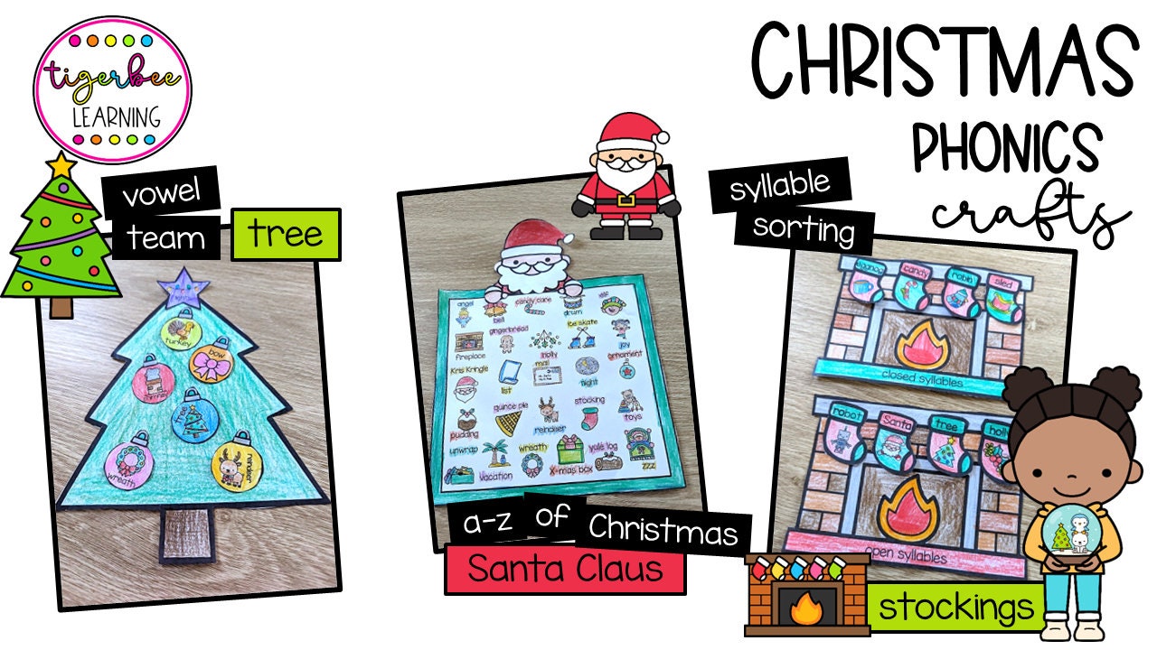 Christmas Phonics Crafts: CVC, Magic E, Vowel Teams and More - Etsy
