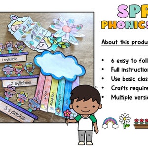 Spring Phonics Crafts: CVC, Blends, Vowel Teams, Syllables and More - Etsy