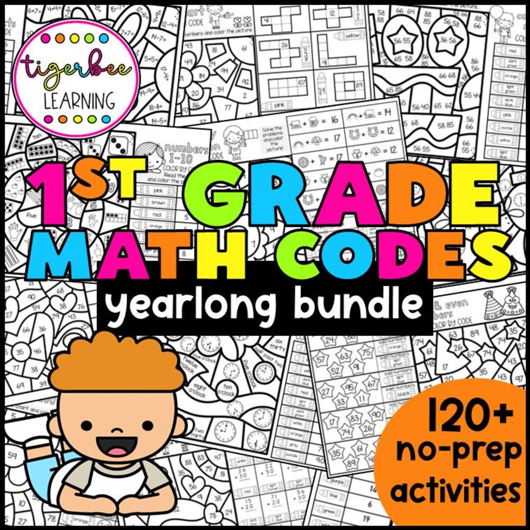 First Grade Math Color by Codes Yearlong Growing Bundle - Etsy