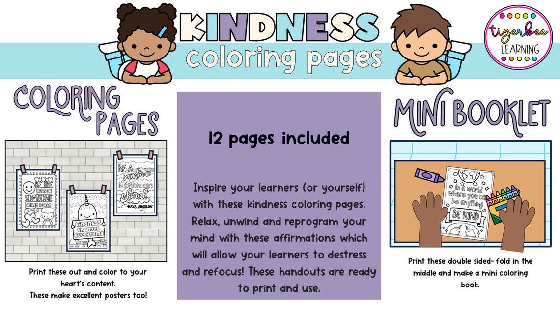 Kindness Coloring Pages | Inspiring Quotes Coloring Pages - Etsy