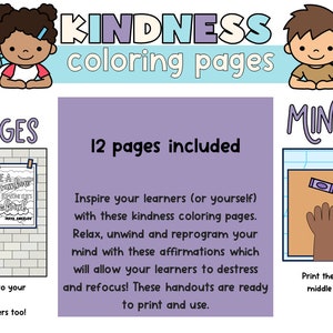 Kindness Coloring Pages | Inspiring Quotes Coloring Pages - Etsy