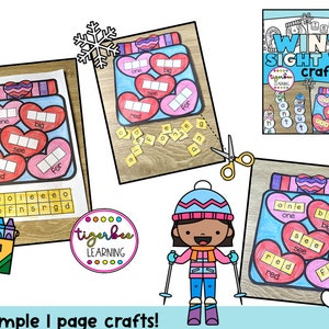 Winter Sight Words Crafts | Editable Sight Words Crafts - Etsy