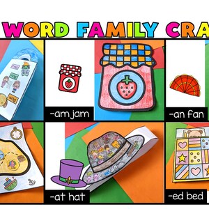 Short Vowel Word Family Crafts | CVC Words Crafts - Etsy