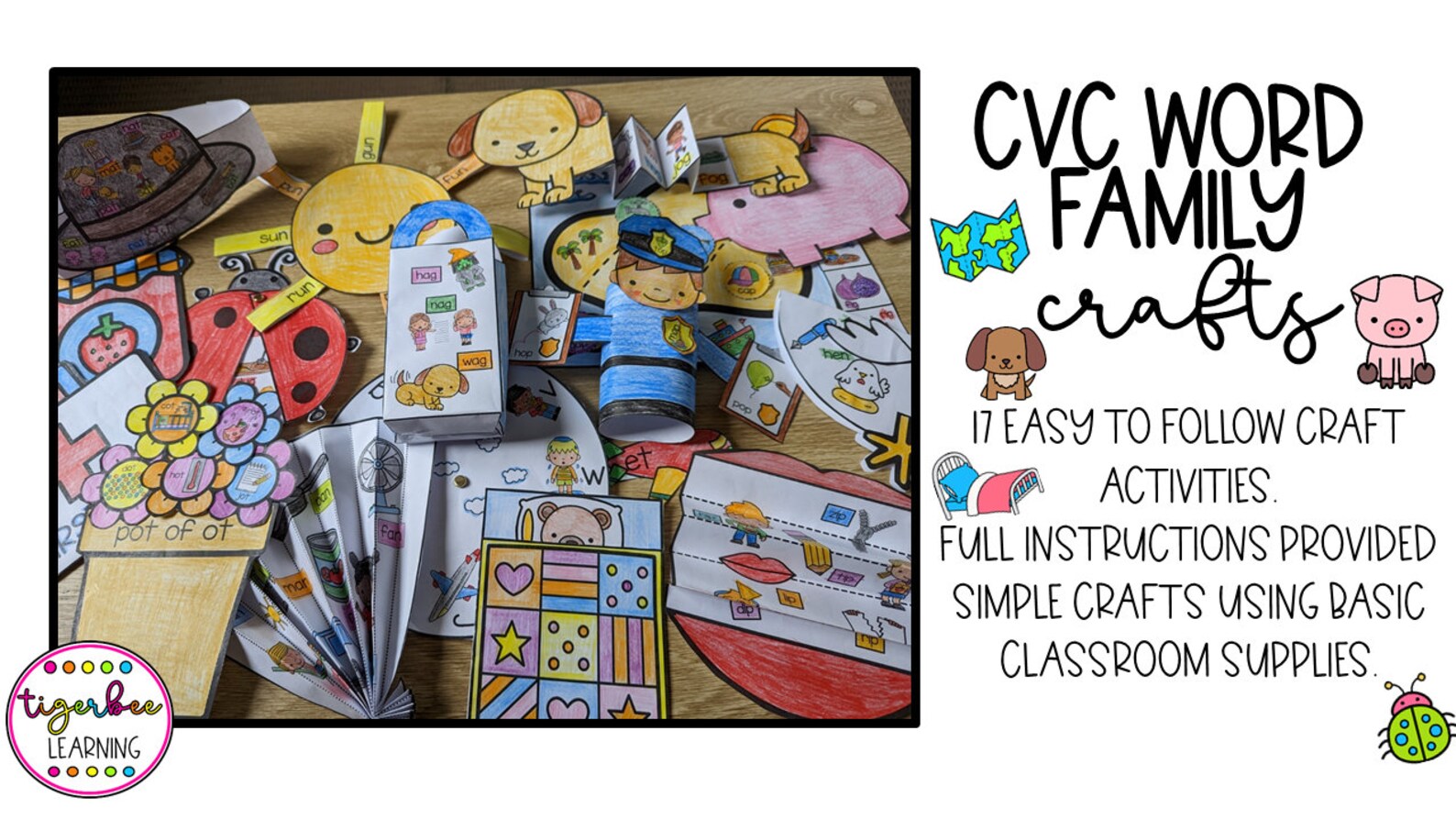 Short Vowel Word Family Crafts CVC Words Crafts - Etsy