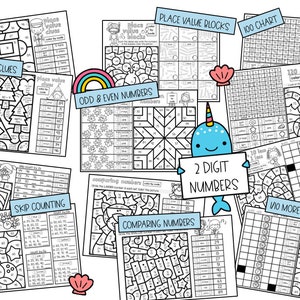 Place Value Math Color by Codes: 2 Digit and 3 Digit Numbers - Etsy