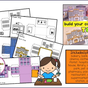 3D Paper Town Project With 20 Places in Town - Etsy