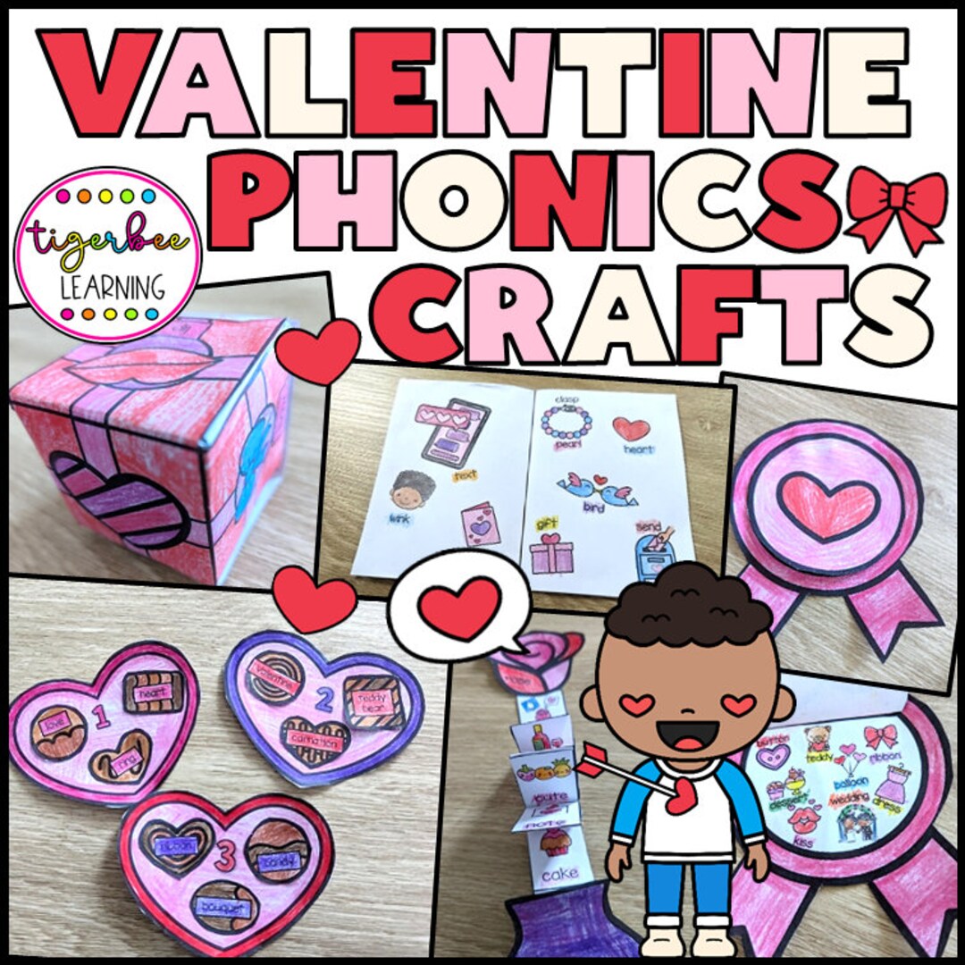 Valentine's Day Phonics Crafts: CVC, Magic E, Syllable Sort and More - Etsy