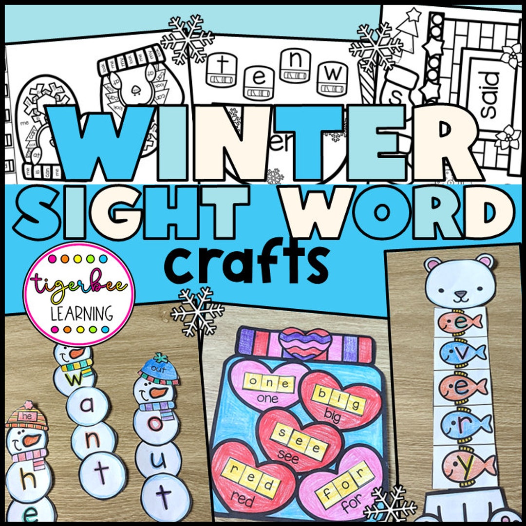 Winter Sight Words Crafts | Editable Sight Words Crafts - Etsy