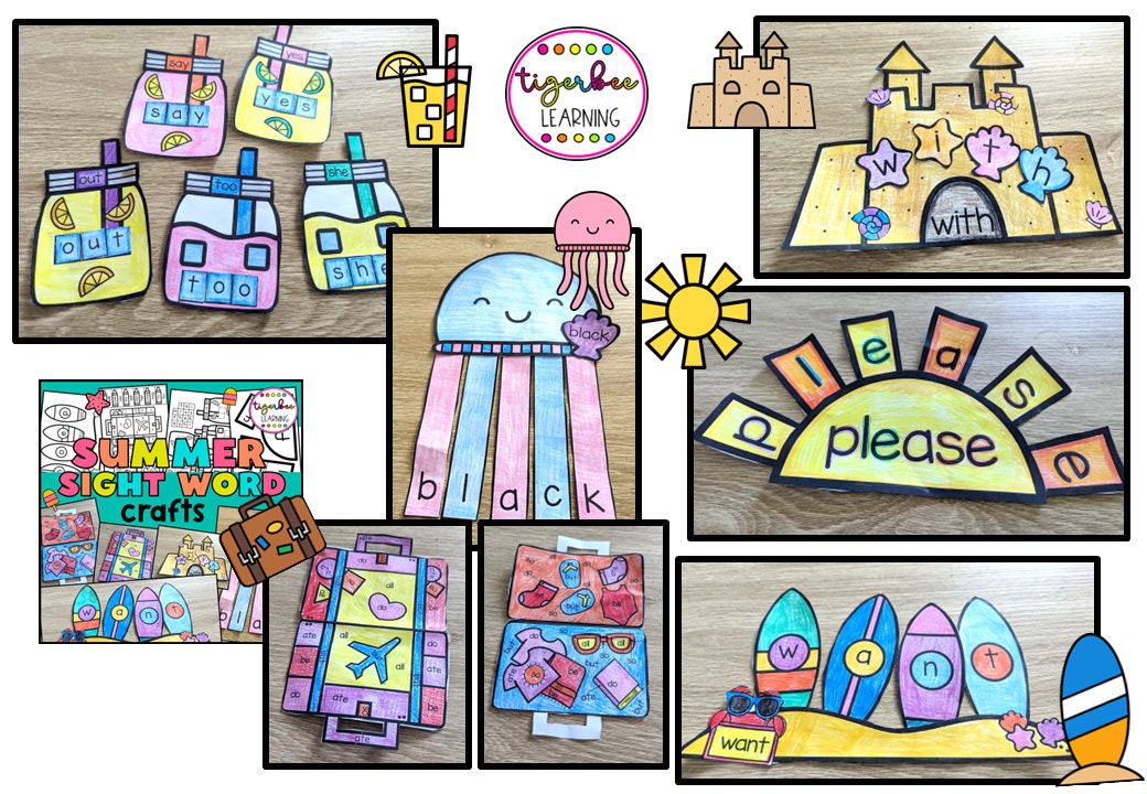 Summer Sight Words Crafts Editable Sight Words Crafts - Etsy