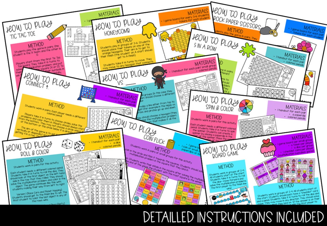 Multiplication Fact Fluency Games No Prep Printables - Etsy
