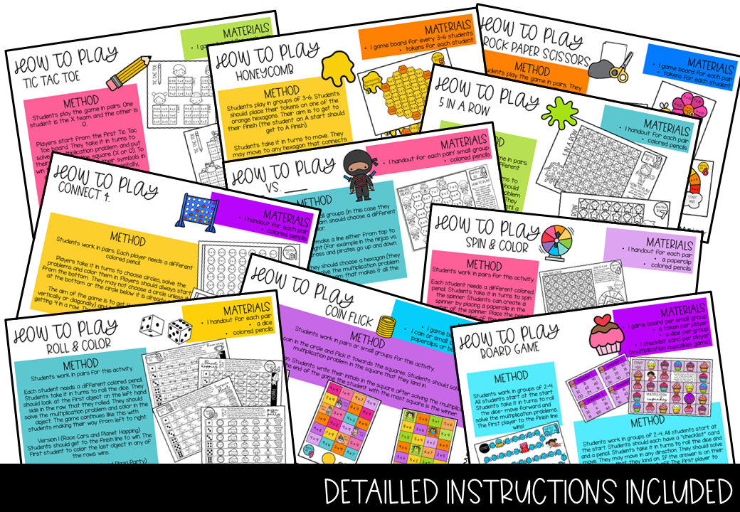 Multiplication Fact Fluency Games No Prep Printables - Etsy