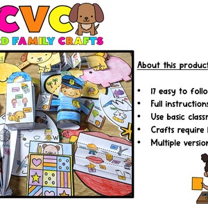 Short Vowel Word Family Crafts | CVC Words Crafts - Etsy