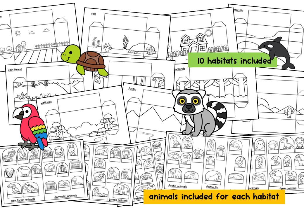 Animal Habitats Project | Printable Habitats Diorama - Etsy