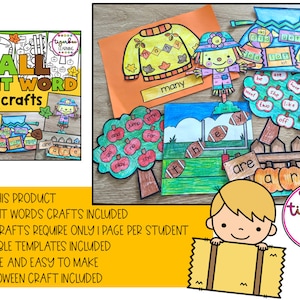 Fall Sight Words Crafts | Editable Sight Words Crafts - Etsy