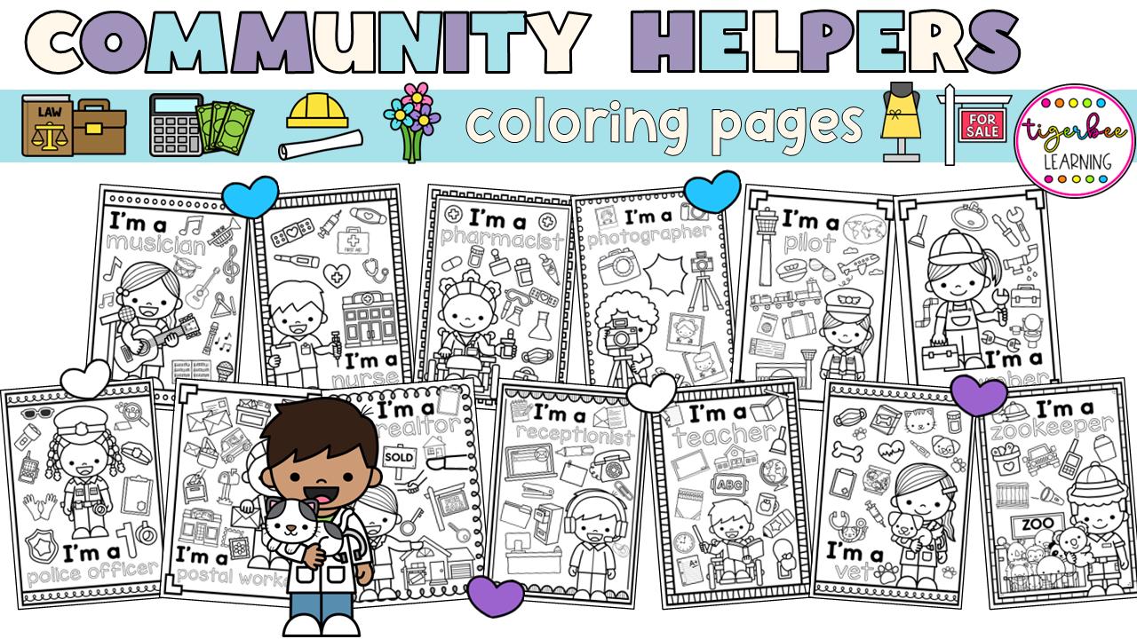 Community Helpers Coloring Pages | Community Helper Printables - Etsy