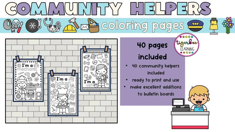Community Helpers Coloring Pages | Community Helper Printables - Etsy