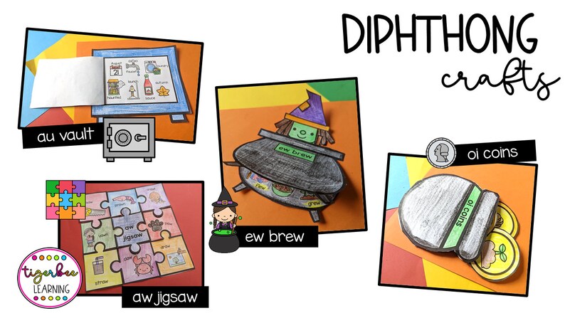 Vowel Teams and Diphthongs Phonics Crafts - Etsy