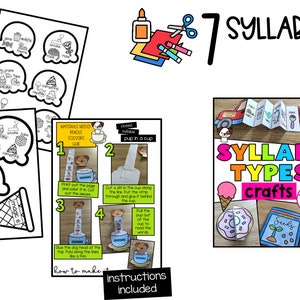 7 Syllable Types Crafts | Phonics Practice Activities - Etsy