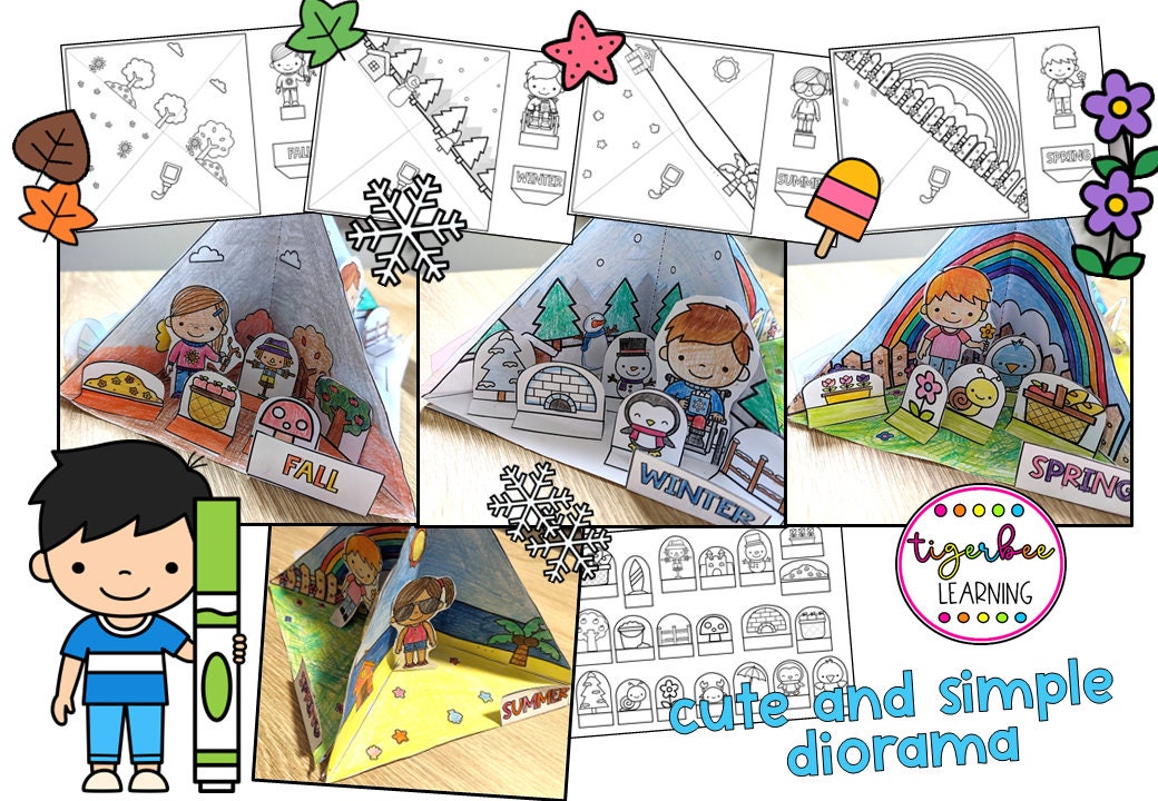 Seasons Diorama Craftivity | Seasons of the Year Craft Activity - Etsy