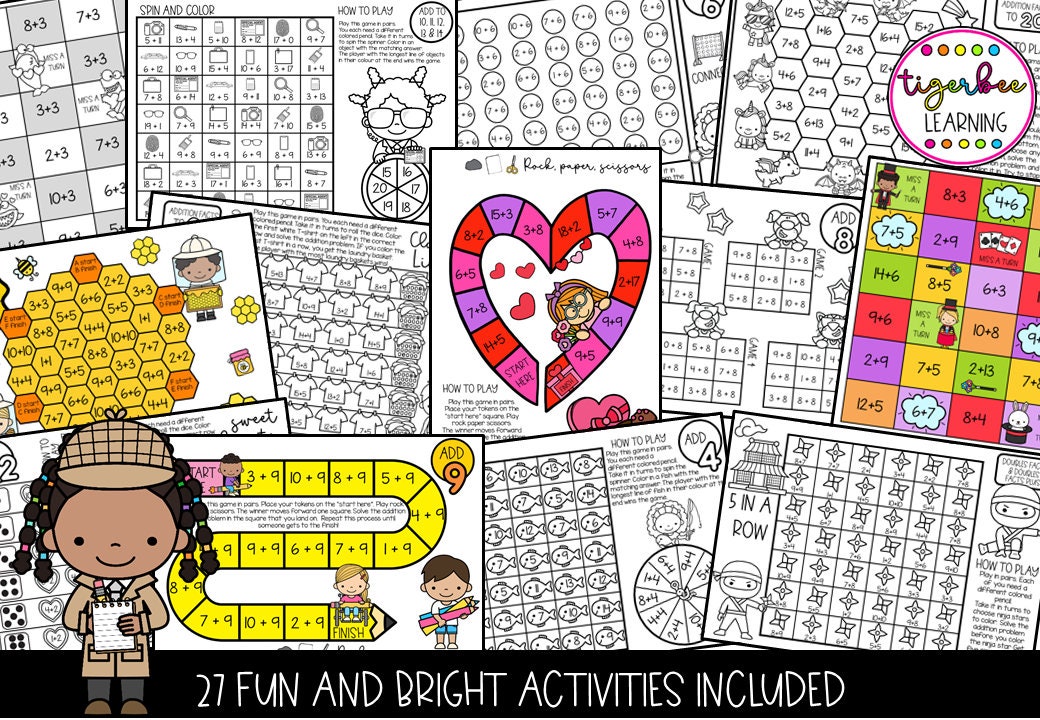 Addition Fact Fluency Games No Prep Printables - Etsy