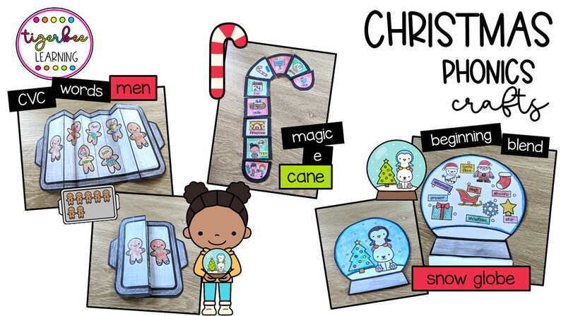 Christmas Phonics Crafts: CVC, Magic E, Vowel Teams and More - Etsy