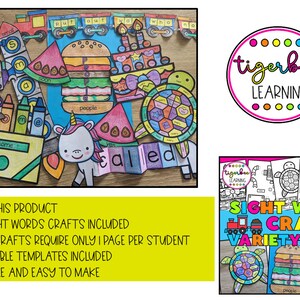 Sight Words Crafts | Editable Sight Words Crafts - Etsy